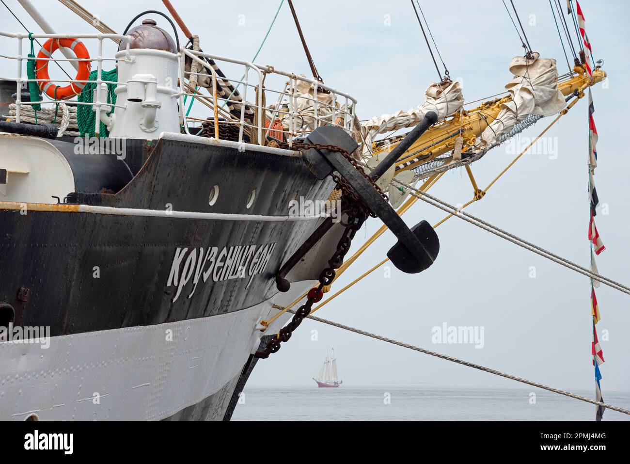 Kruzenshtern, sailing ship, Bremerhaven, Lower Saxony, Germany, Sail ...