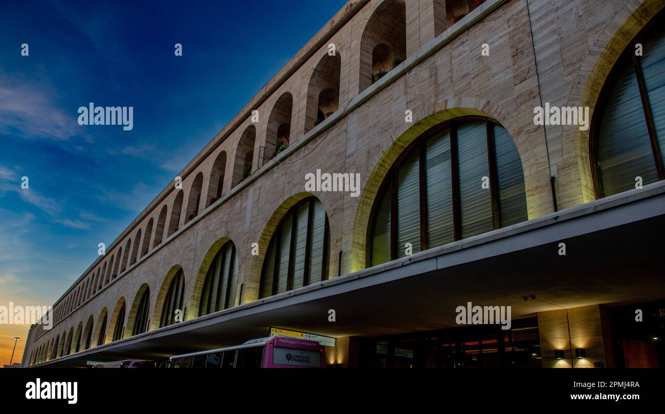 Rome Italy March 17 2023: Roma Termini train station at evening Stock ...