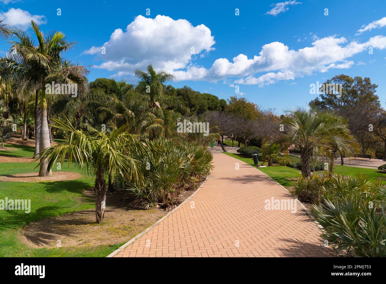 Path with trees Benalmadena park Parque la Paloma Spain Costa del Sol ...