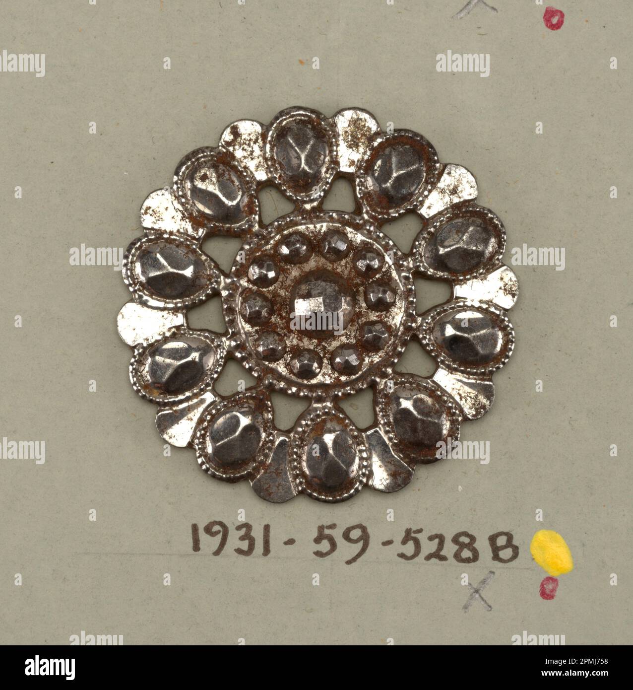 Steel button Button; England; cut-steel beads Stock Photo - Alamy