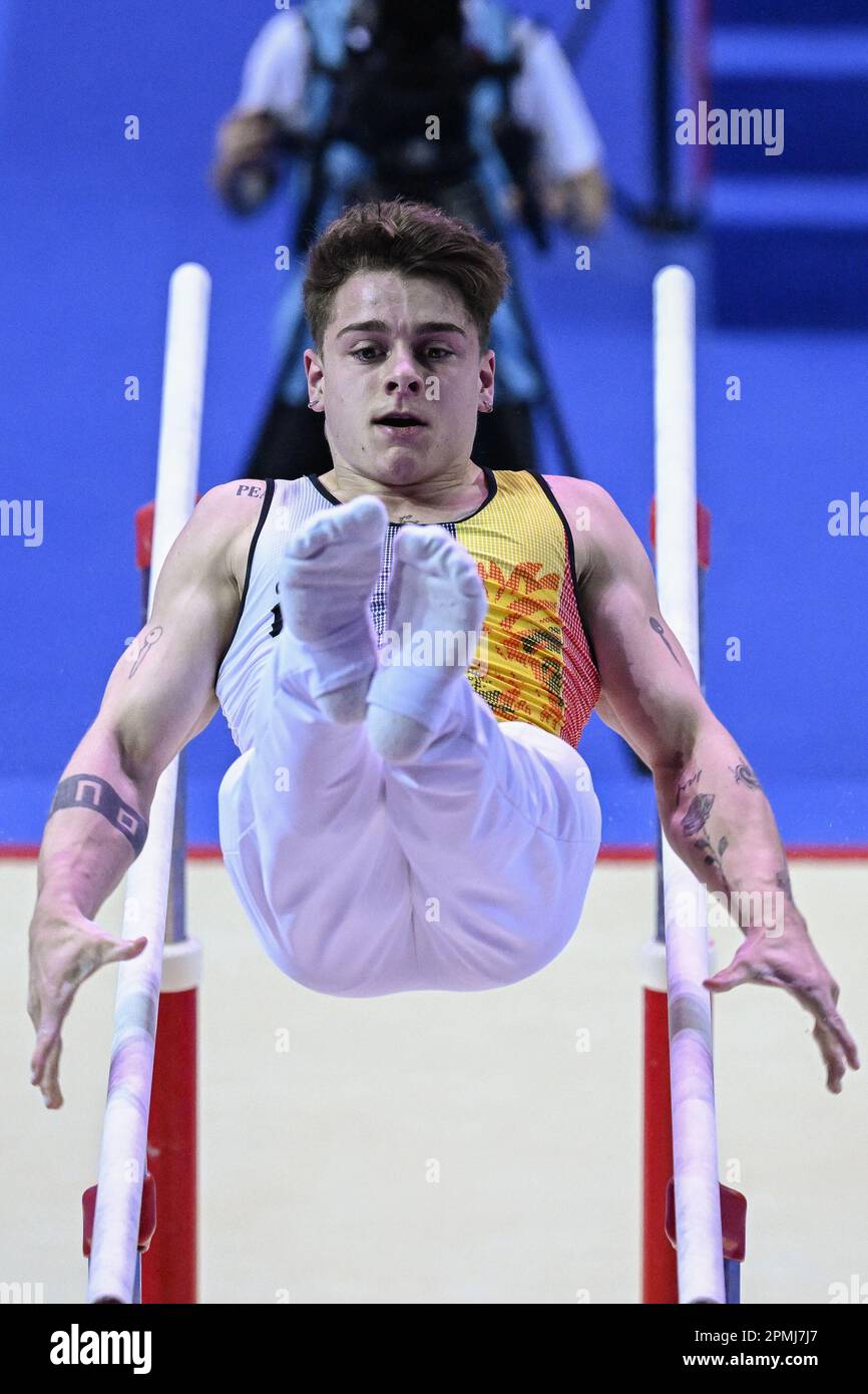 Antalya, Turkey. 13th Apr, 2023. Belgian gymnast Victor Martinez ...