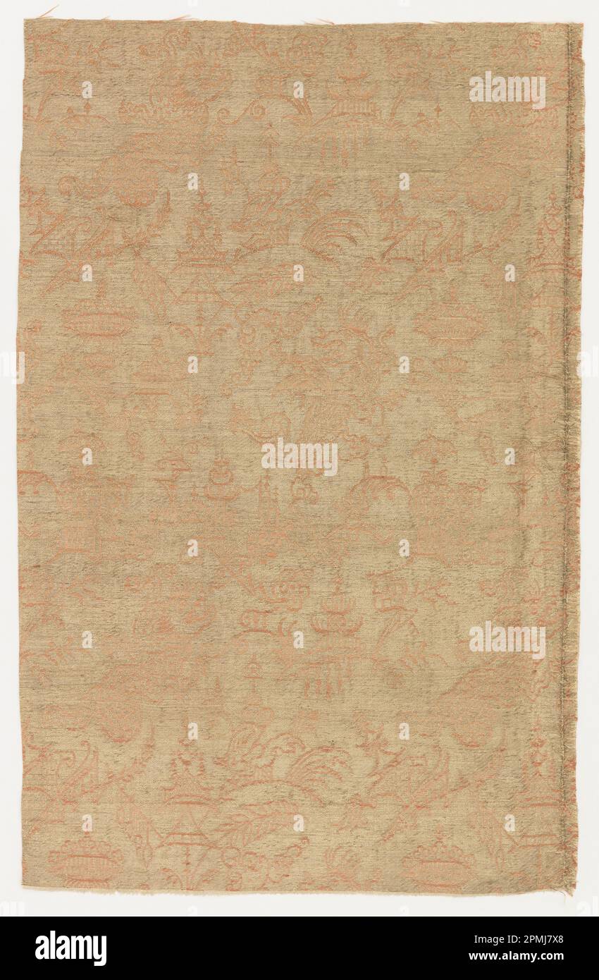 Textile; silk, metallic thread; Bequest of Richard Cranch Greenleaf in ...