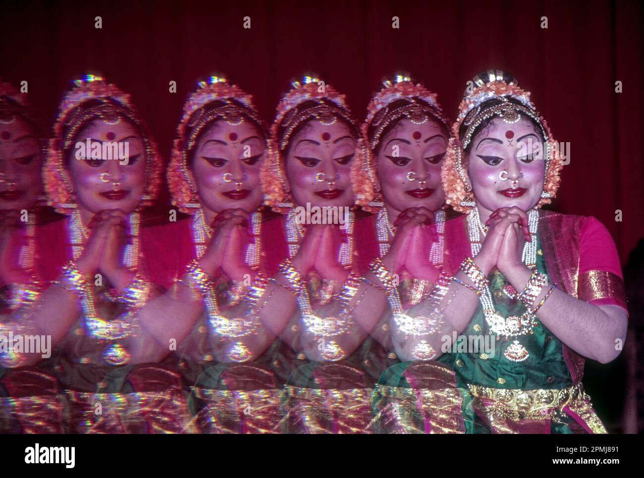 Kuchipudi, woman performing major classical dances of India in Kerala Kalamandalam in ...