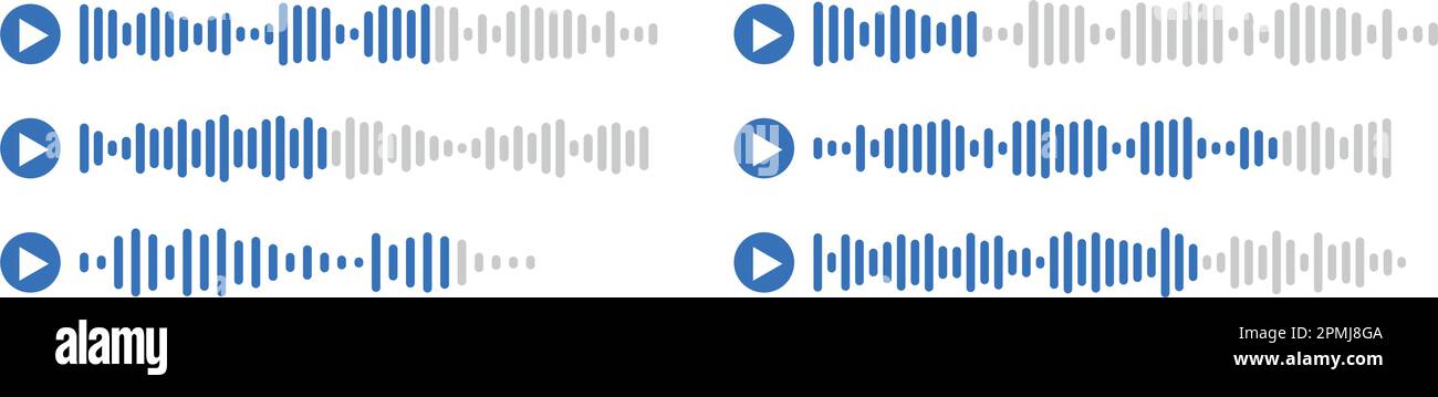 Sound Waves Message Set Voice Audio Messages Collection Spectrum Noise Graphic Vector