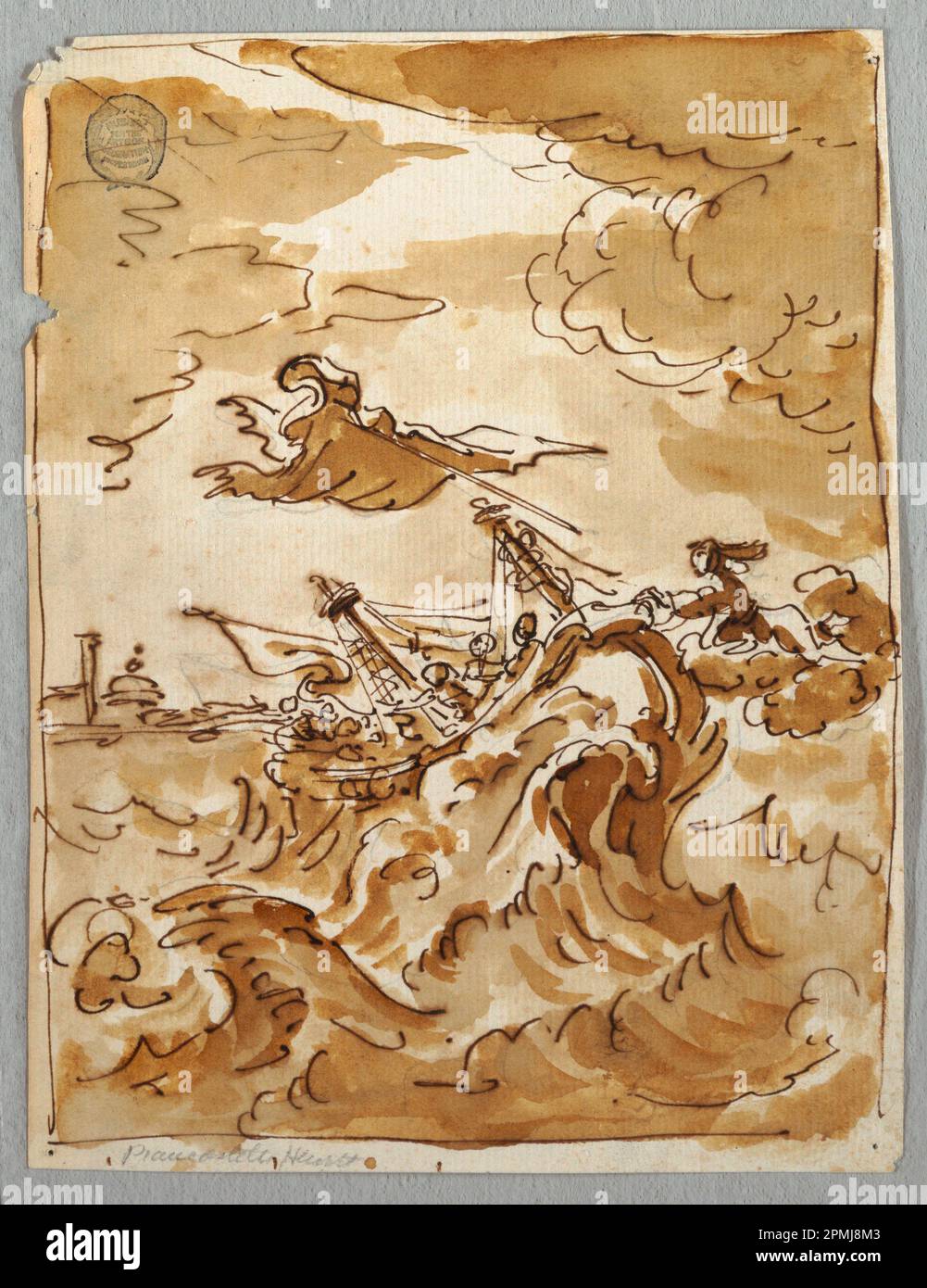 Drawing, A Shipwreck; Attributed to Felice Giani (Italian, 1758–1823 ...