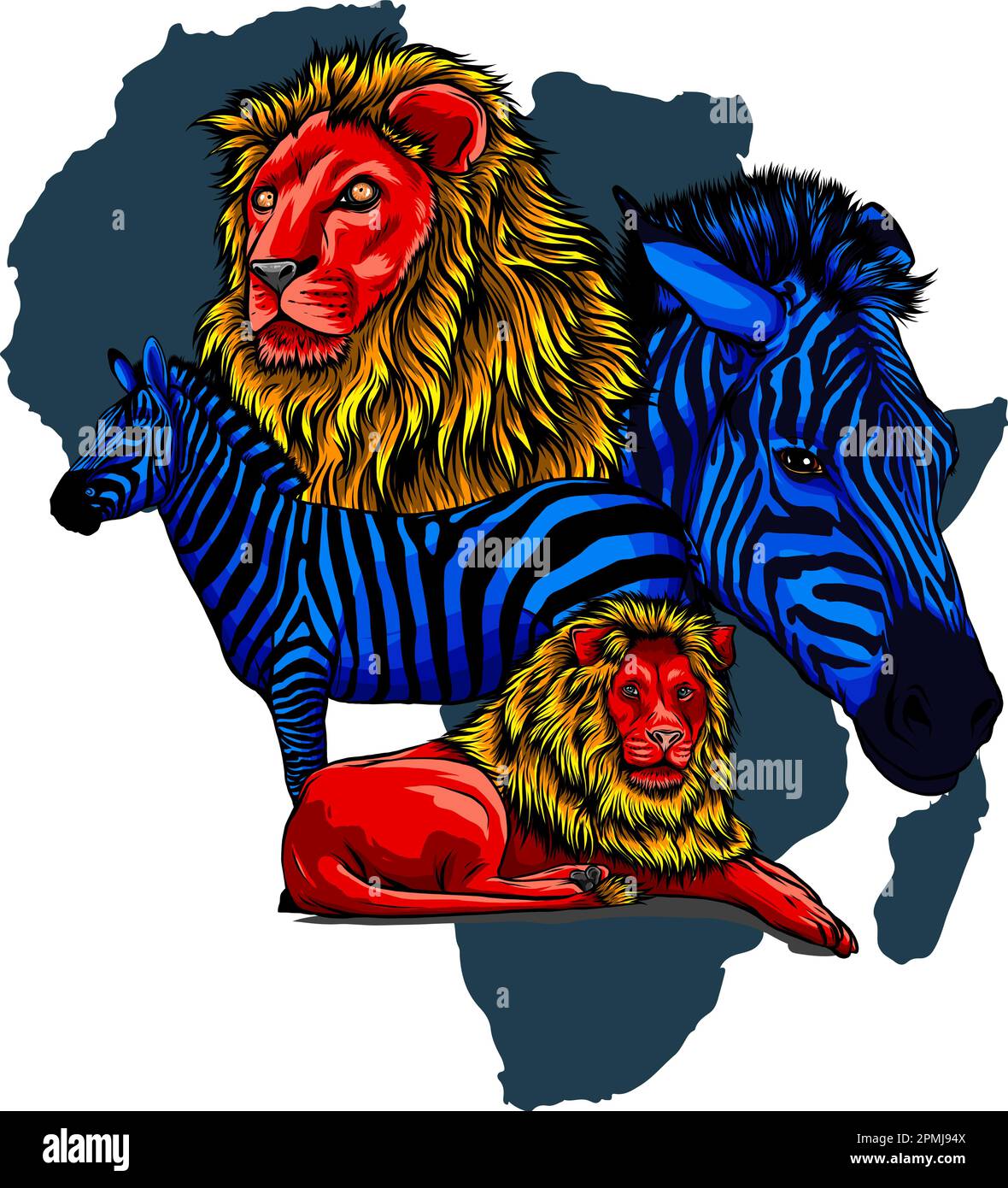 Wildlife Of Africa World Continent Flora And Fauna Vector