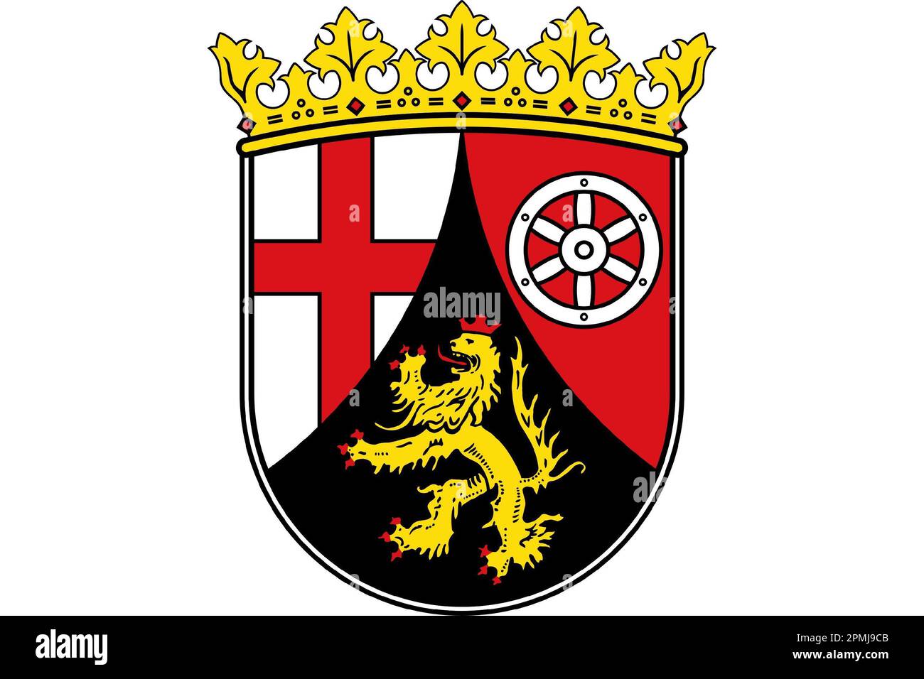 The symbol of Coat of arms of Germany state Rhineland-Palatinate Stock ...