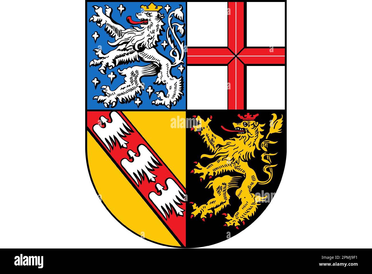 The symbol of Coat of arms of Germany state Saarland isolated on the ...