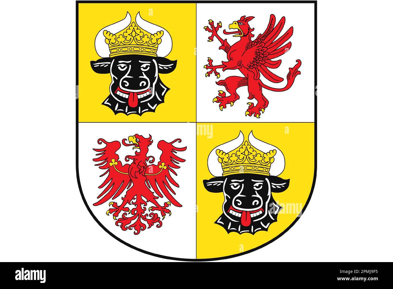 The symbol of Coat of arms of Germany state Mecklenburg-Vorpommern ...