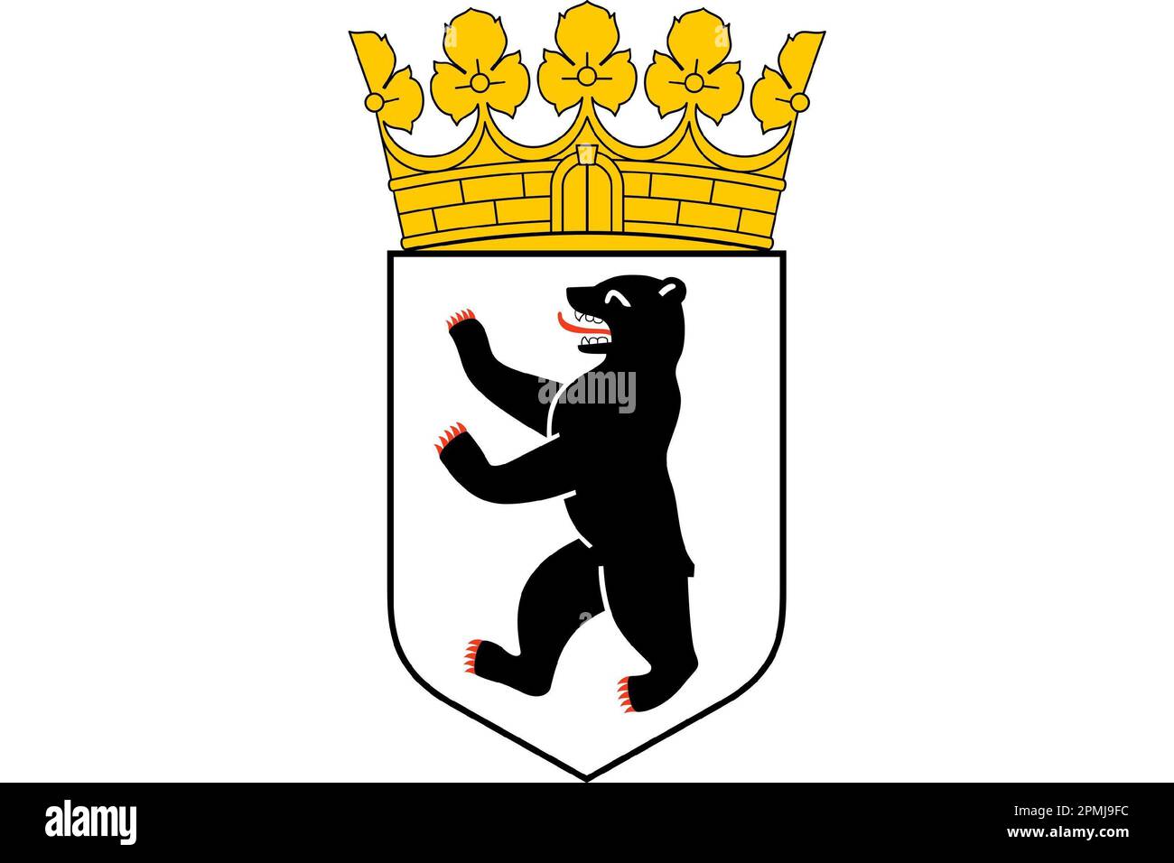 The symbol of Coat of arms of Berlin, Germany isolated on the white ...