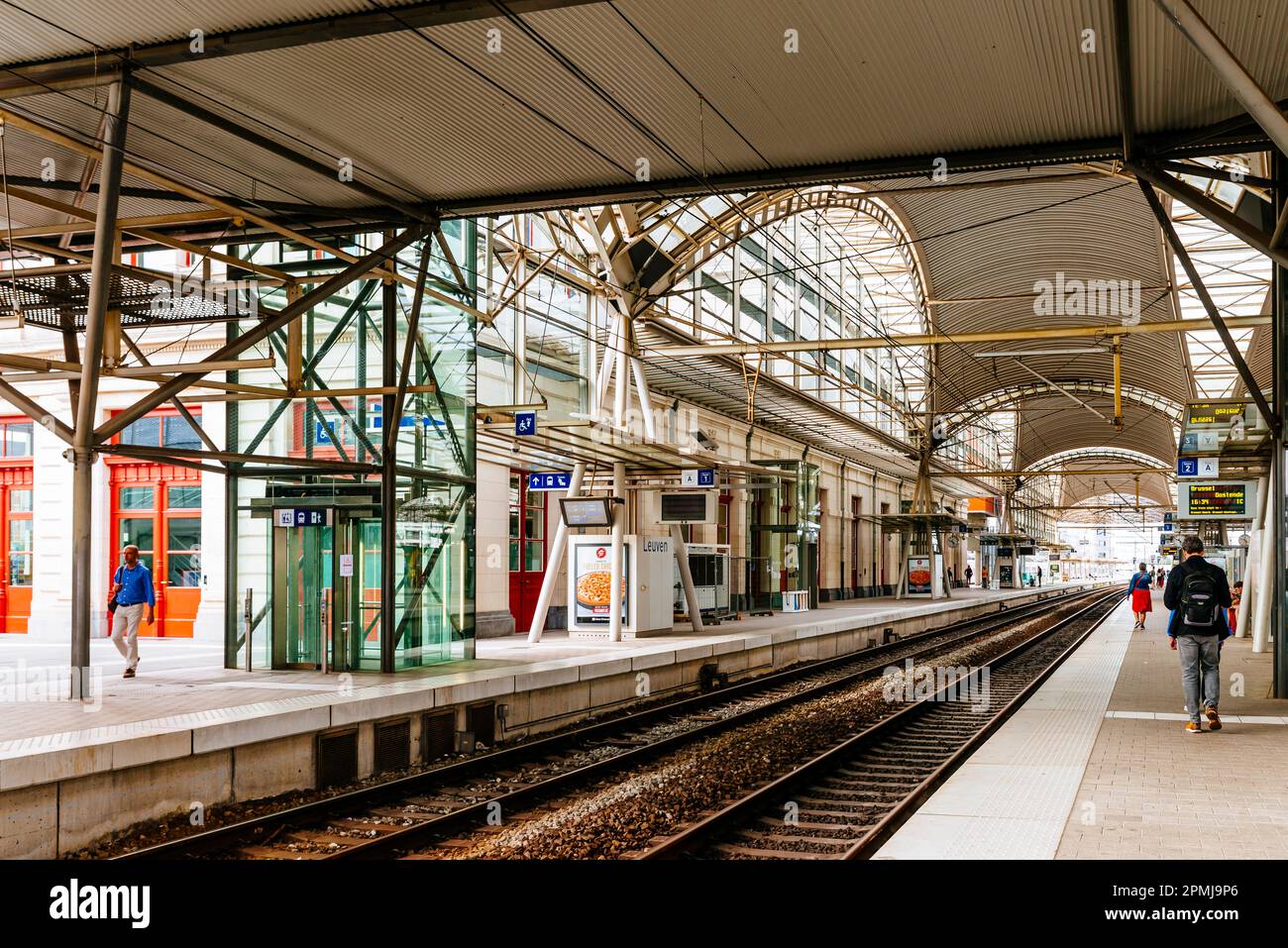 Platforms at the railway station. Leuven, Flemish Community, Flemish ...