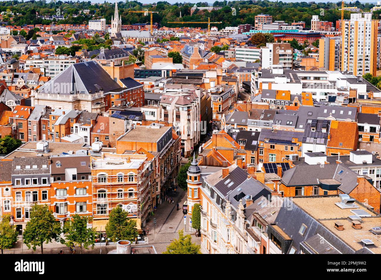 Aerial view of Leuven. Highlighting the Town Theater, Stadsschouwburg ... Aerial view of Leuven. Highlighting the Town Theater, Stadsschouwburg ...