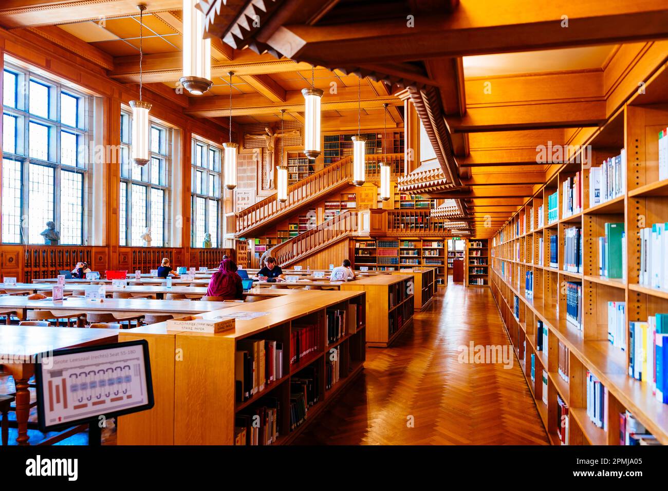 Interior, reading rooms. Central library of the Catholic University of ...