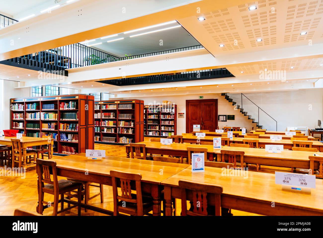 Interior, reading rooms. Central library of the Catholic University of ...