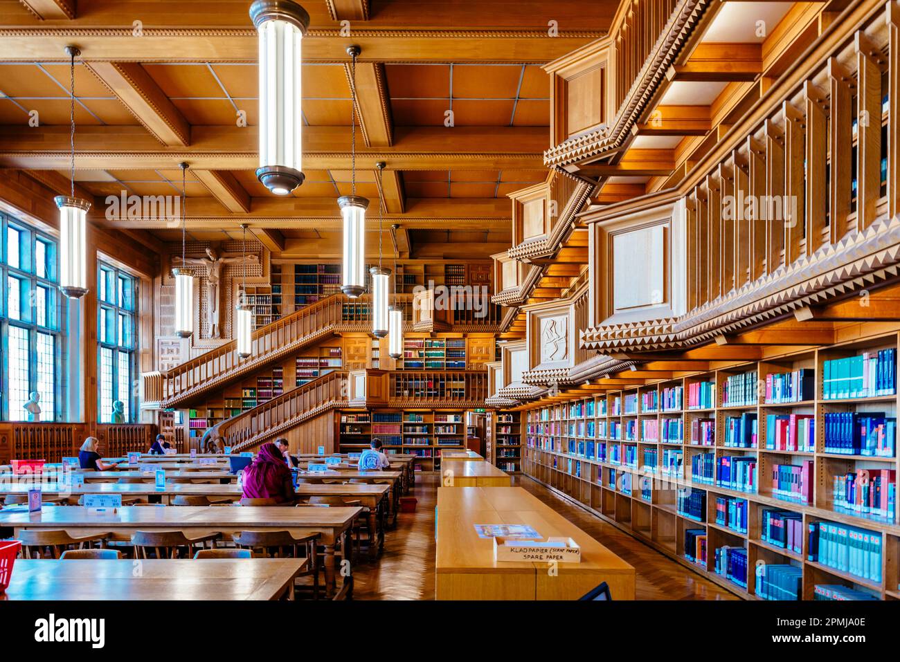Interior, reading rooms. Central library of the Catholic University of ...