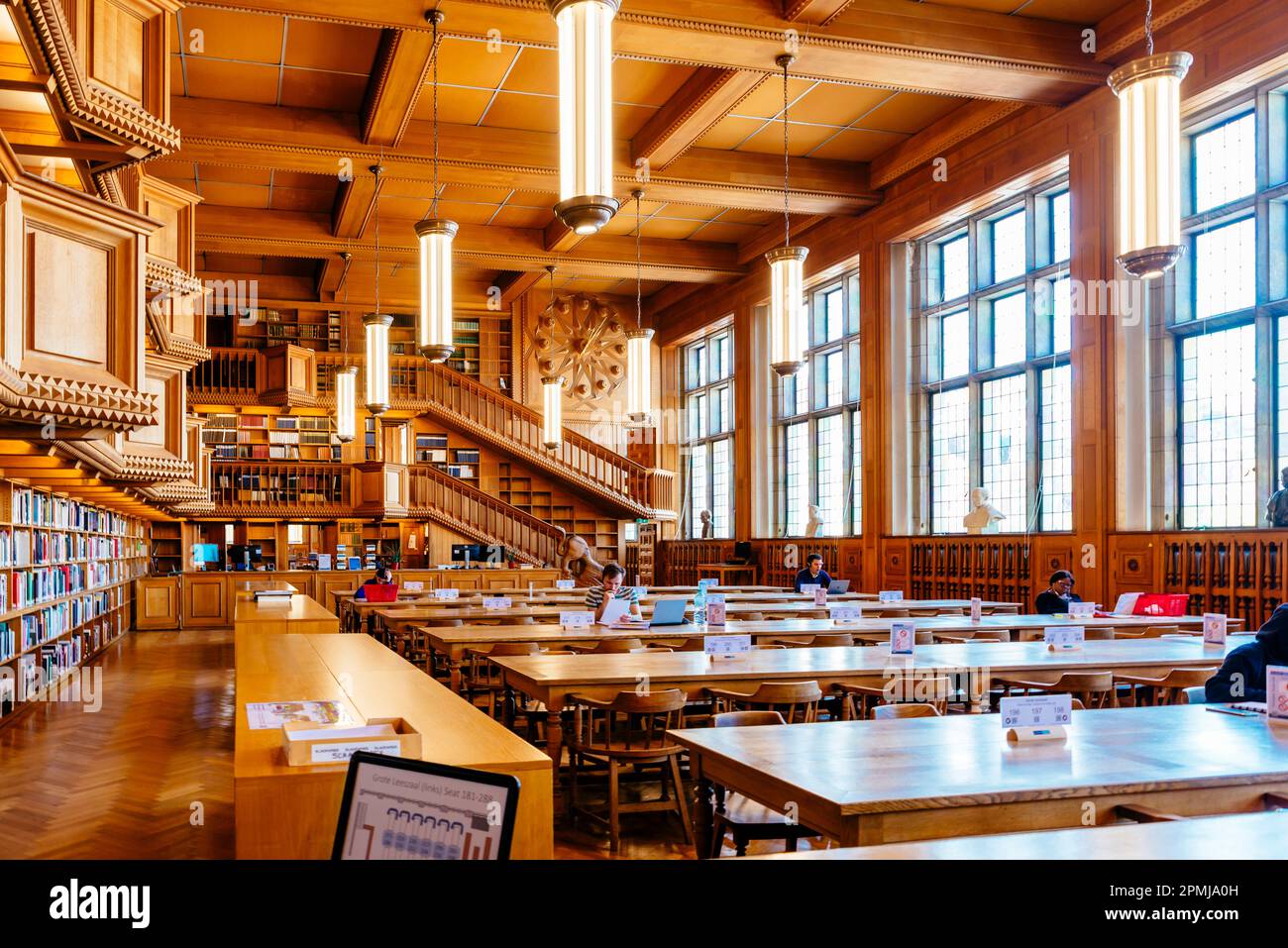 Interior, reading rooms. Central library of the Catholic University of ...