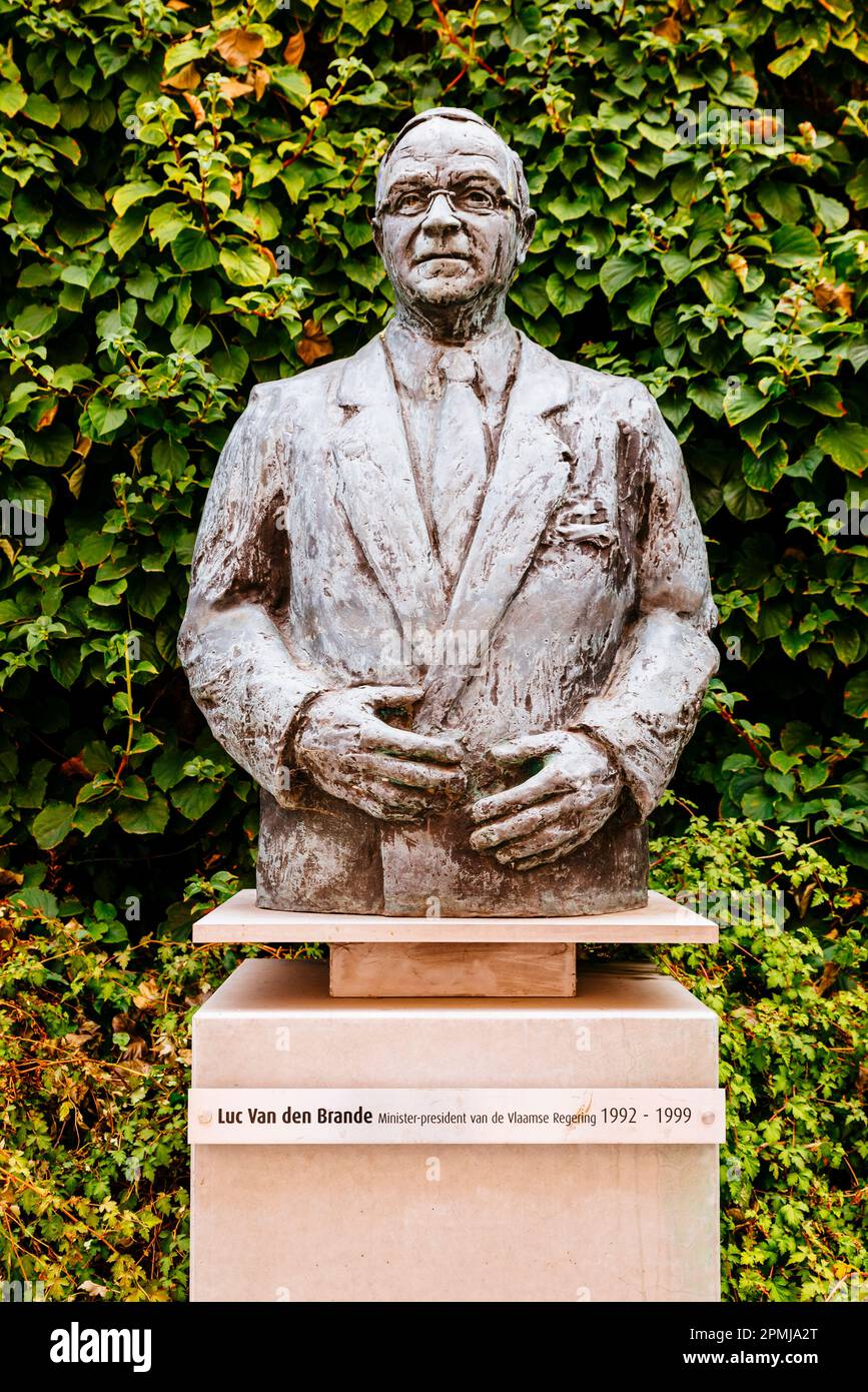 Statue of Luc Van den Brande, Minister-president of Flanders from 21 ...