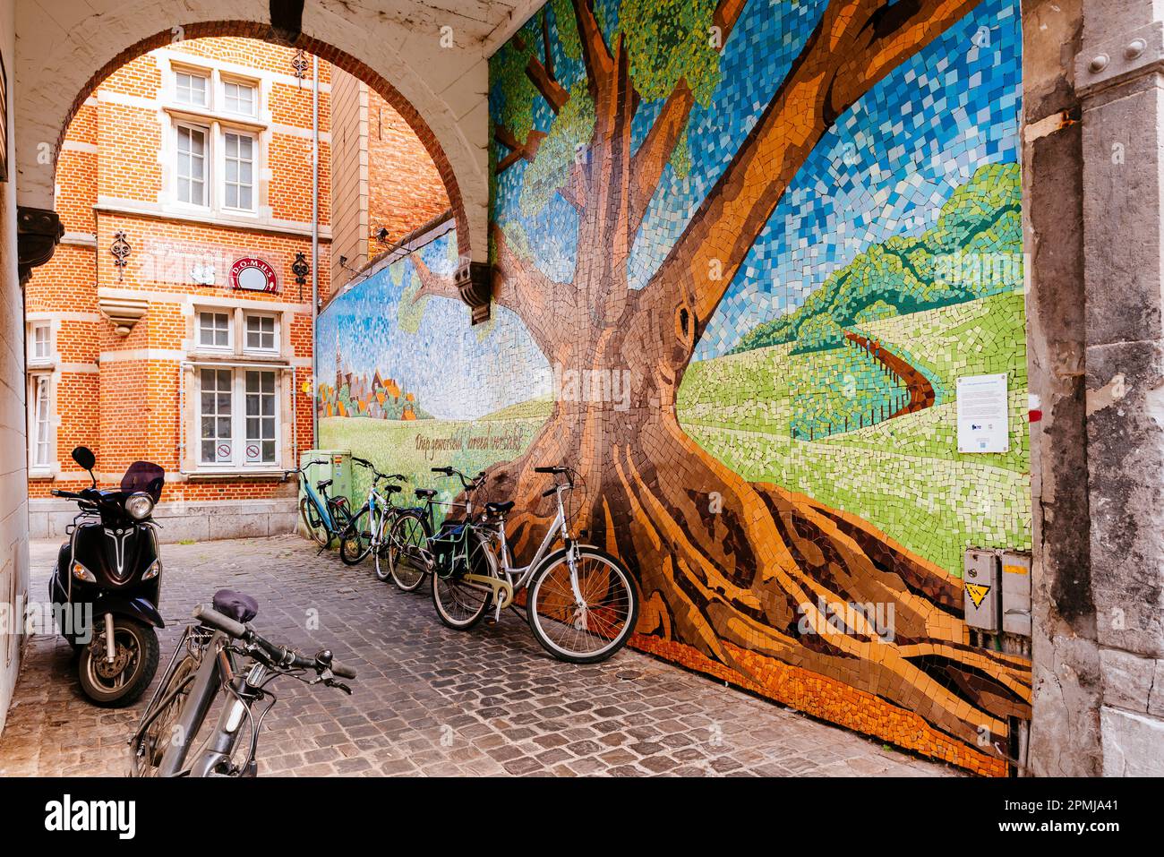Mosaic made by the Honduran artist José Osorio, titled ¨Deeply rooted ...