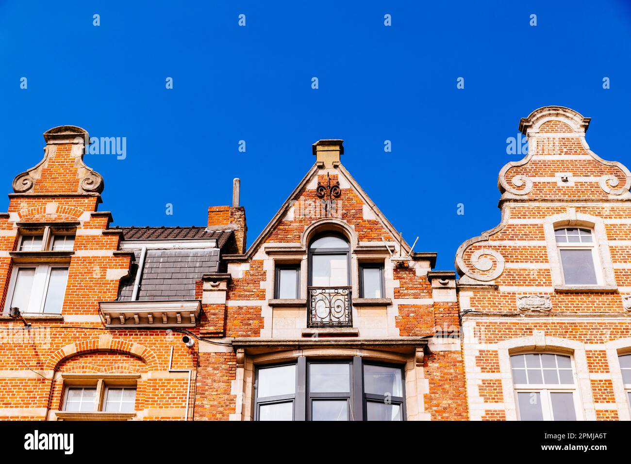 Historical buildings in the Old Market Square. Leuven, Flemish ...