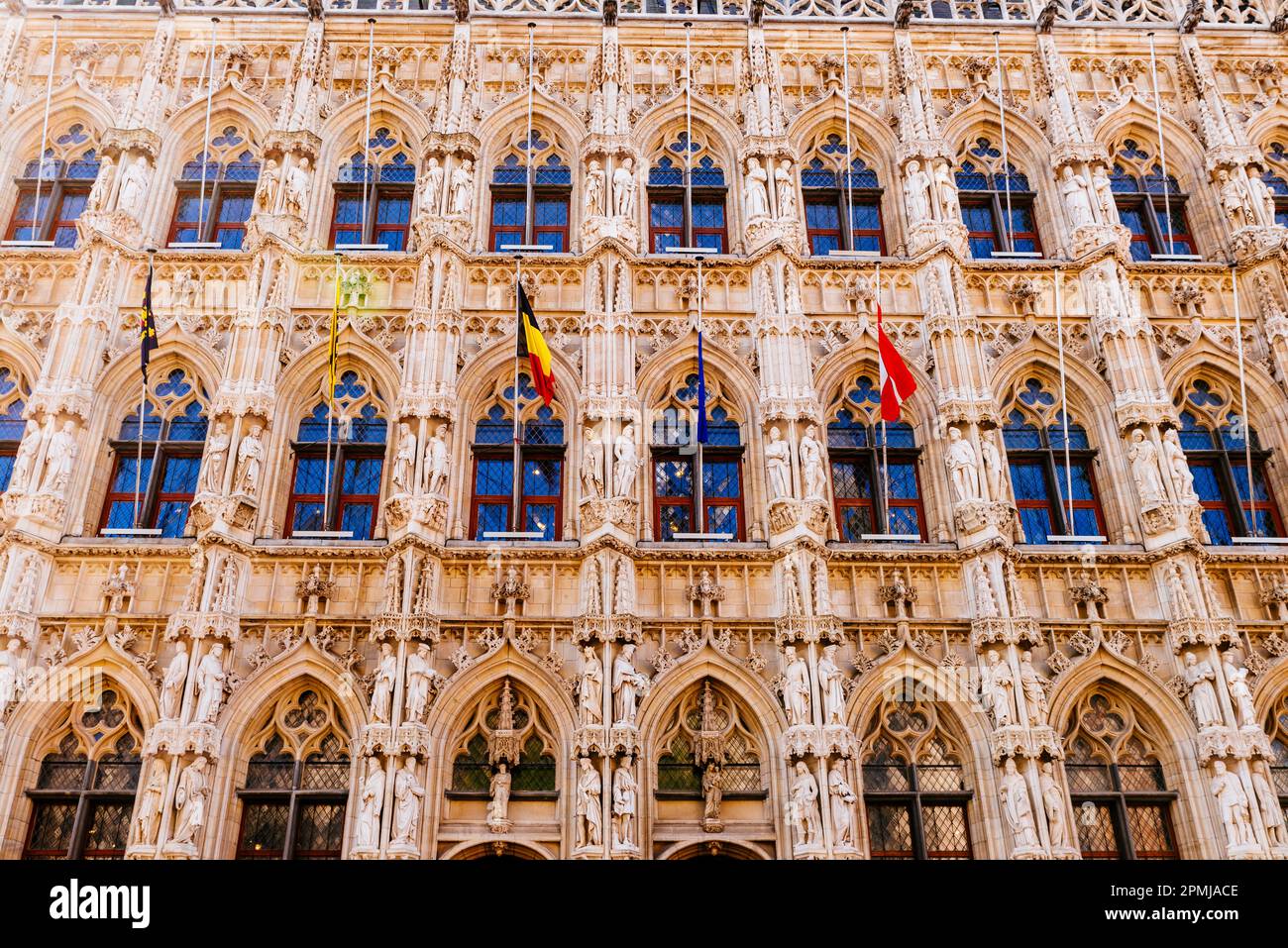 Main facade. Town Hall of Leuven, Flemish Brabant, is a landmark ...