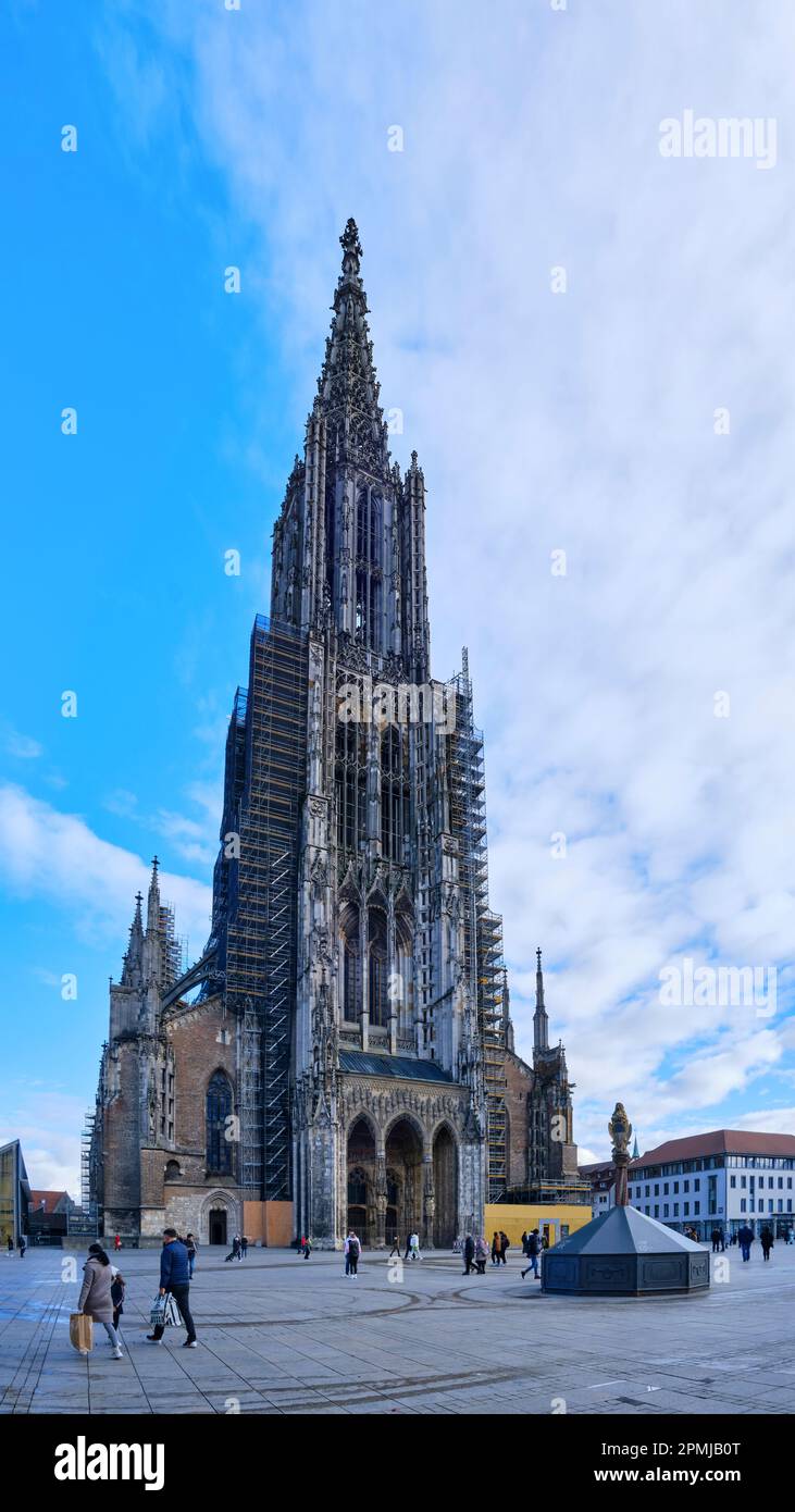Ulm, Baden-Württemberg, Germany, Europe, everyday scene in front of Ulm ...