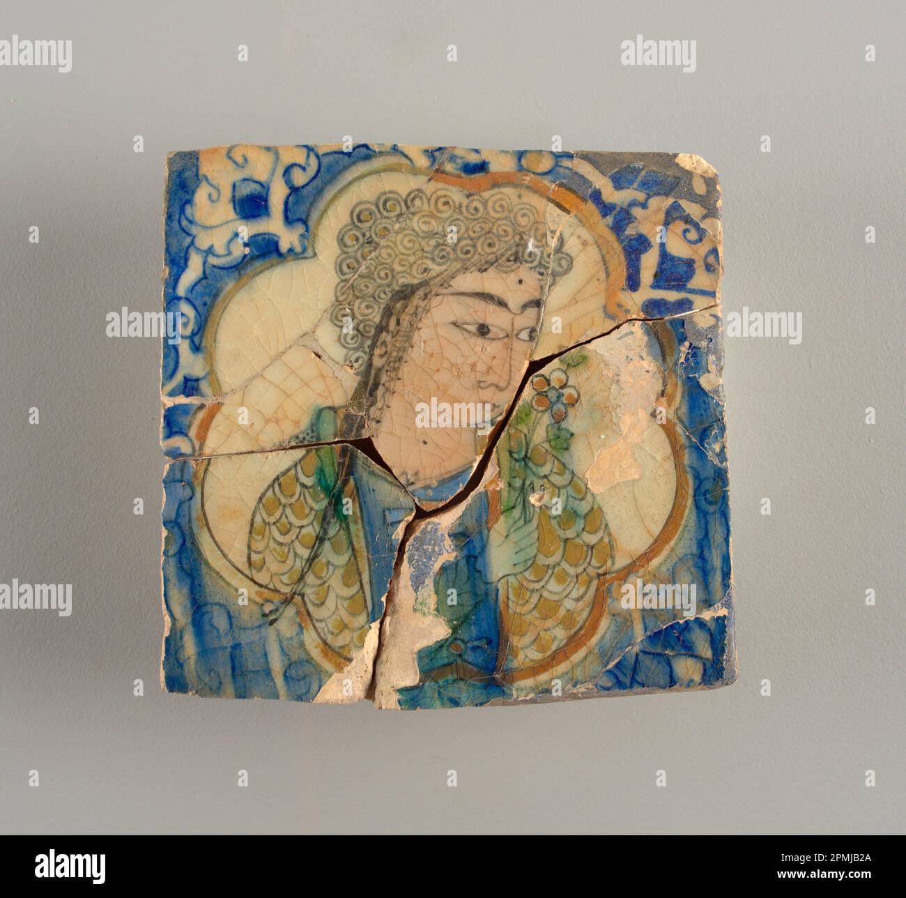 Tile (Iran); tin-enamelled earthenware Stock Photo - Alamy