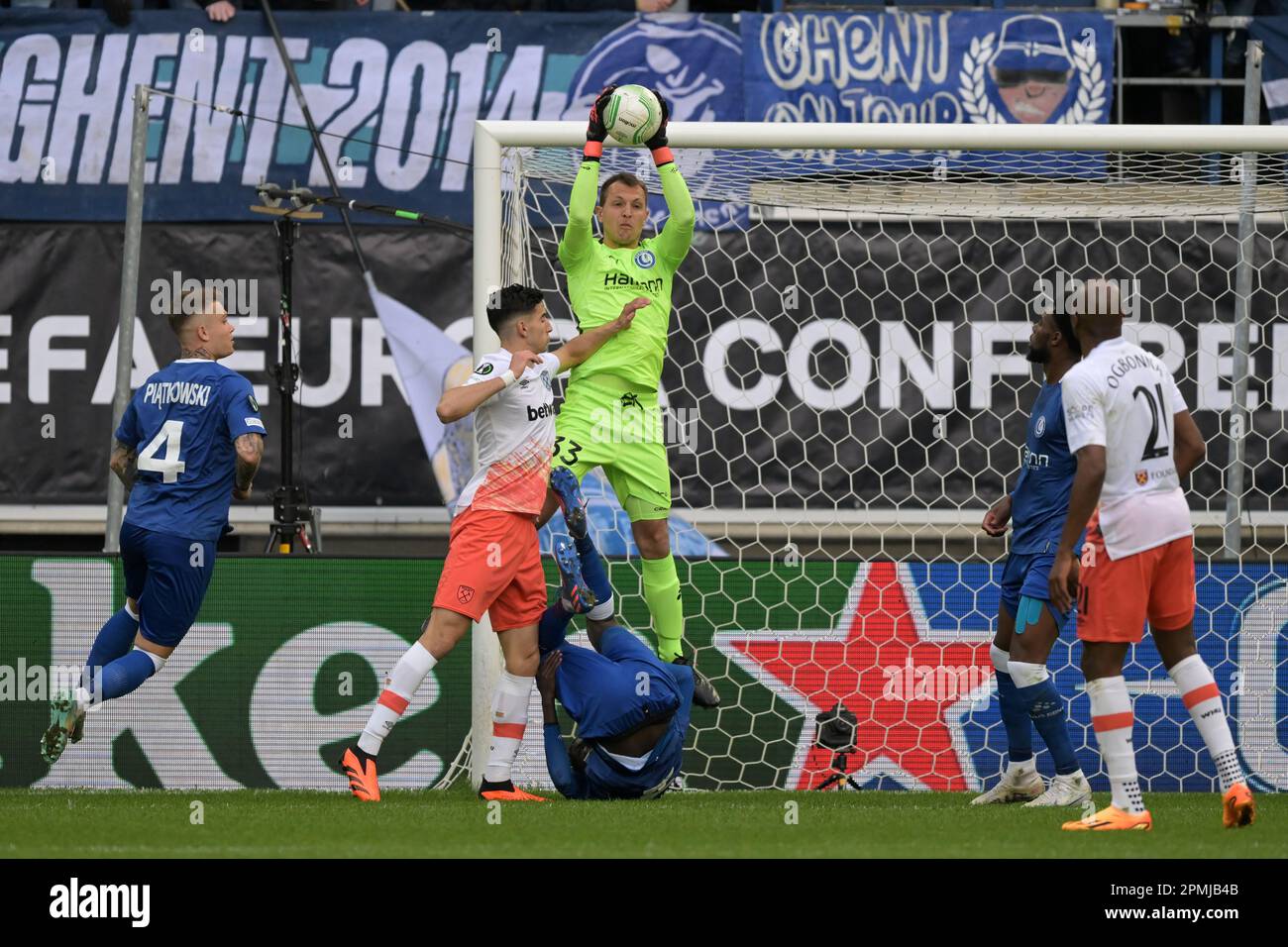 GENT - KAA Gent goalkeeper Davy Roef saves during the UEFA Conference ...