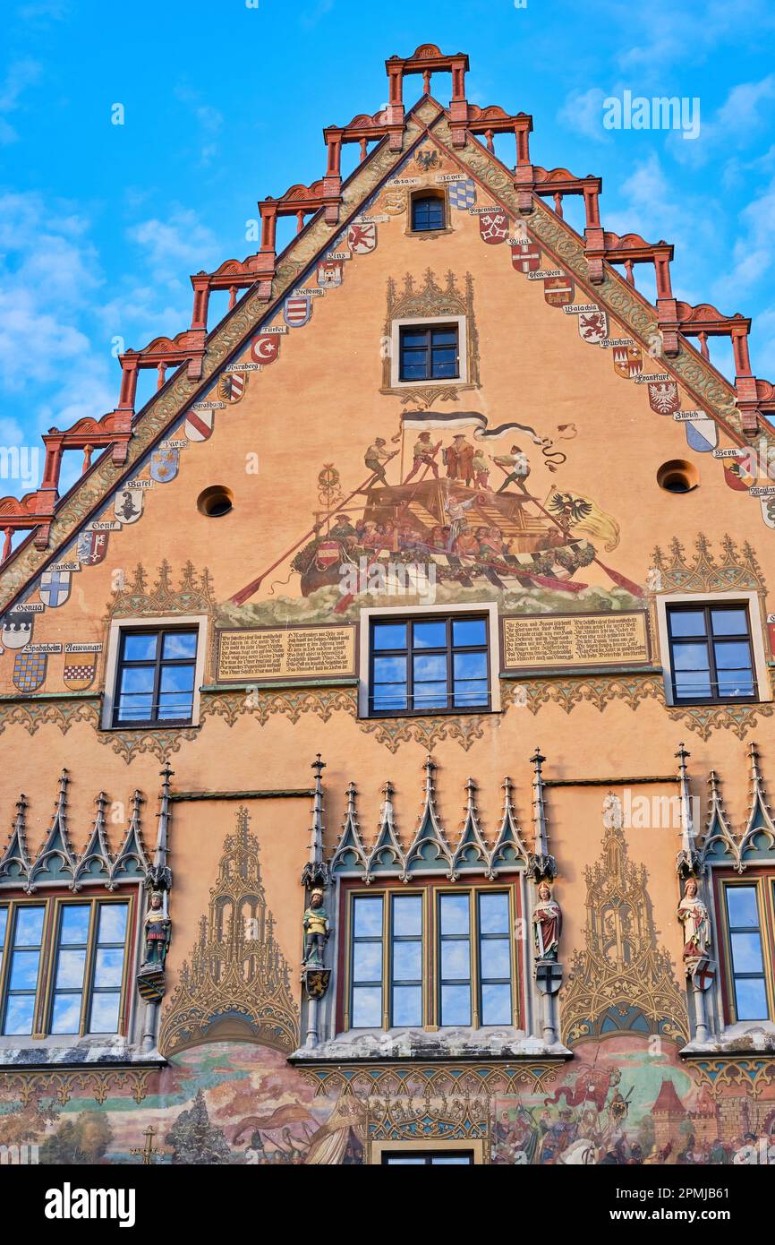 Ulm, Baden-Württemberg, Germany, Europe, south gable of the historic ...