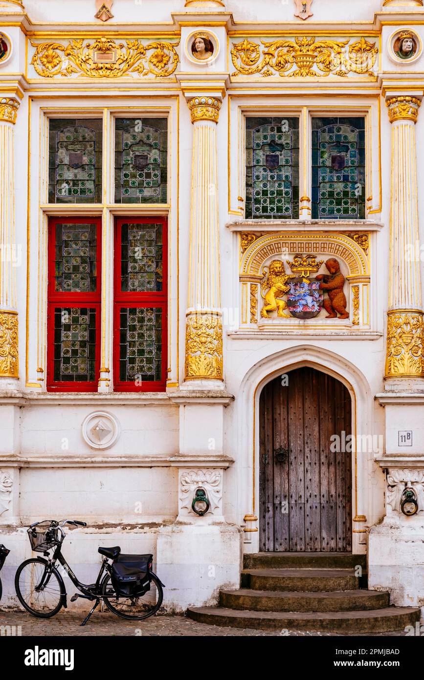 Entrance door detail.The Brugse Vrije was a castellany in the county of ...