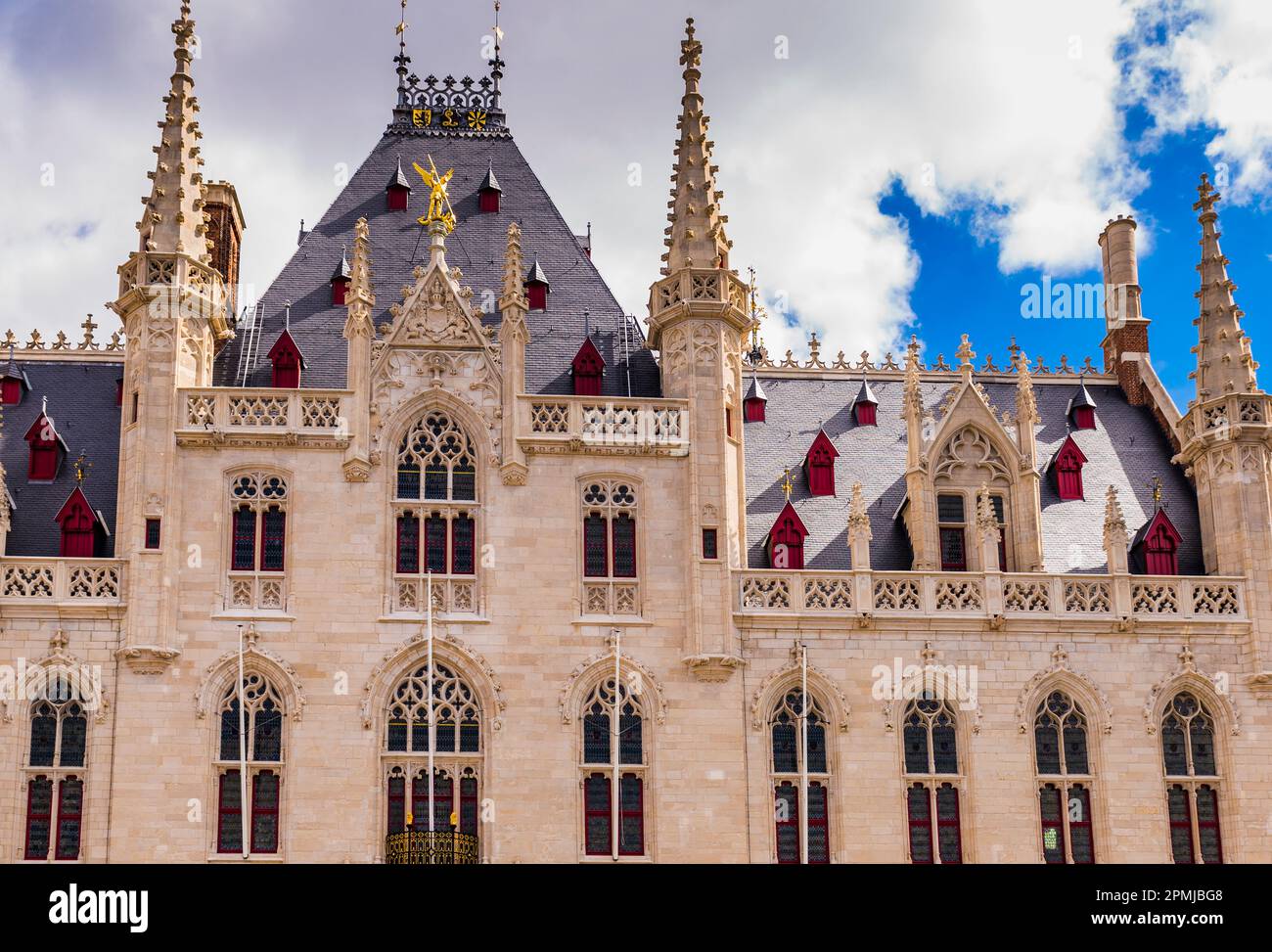 Facade. The Provinciaal Hof, Province Court, is a Neogothical building ...