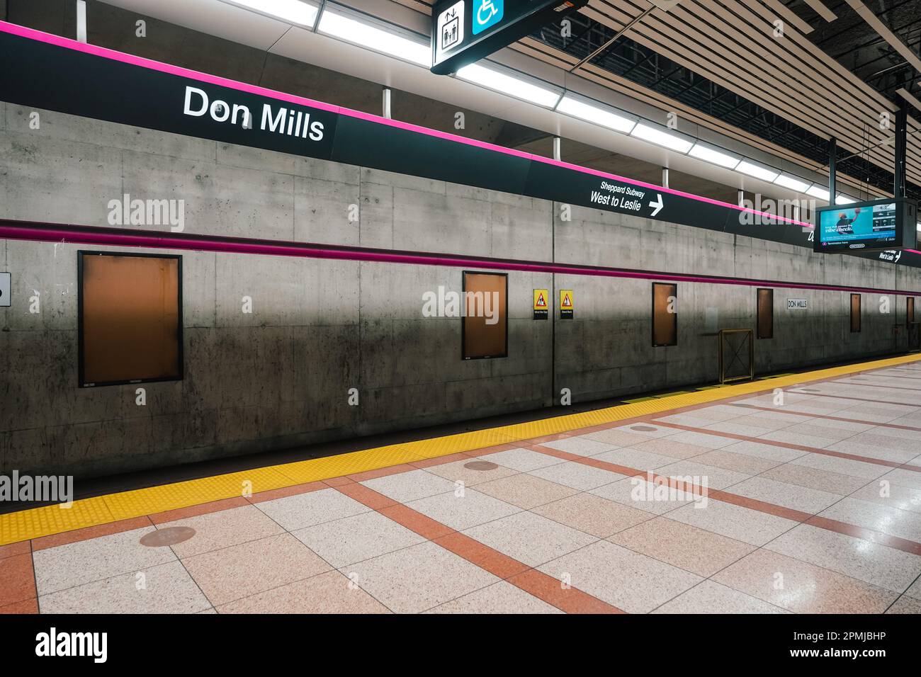 empty subway metro train station underground Toronto Ontario Canada ...