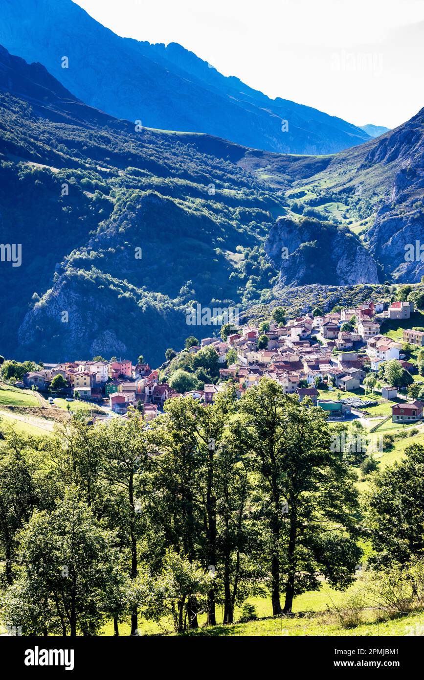 The village of Sotres at sunset. Picos de Europa National Park. Sotres ...