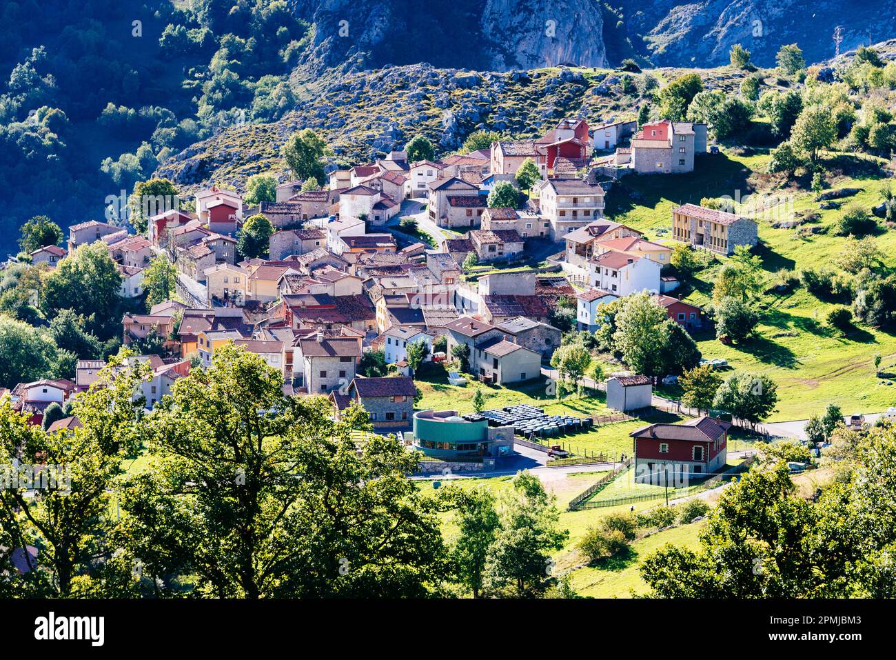 The village of Sotres at sunset. Picos de Europa National Park. Sotres ...