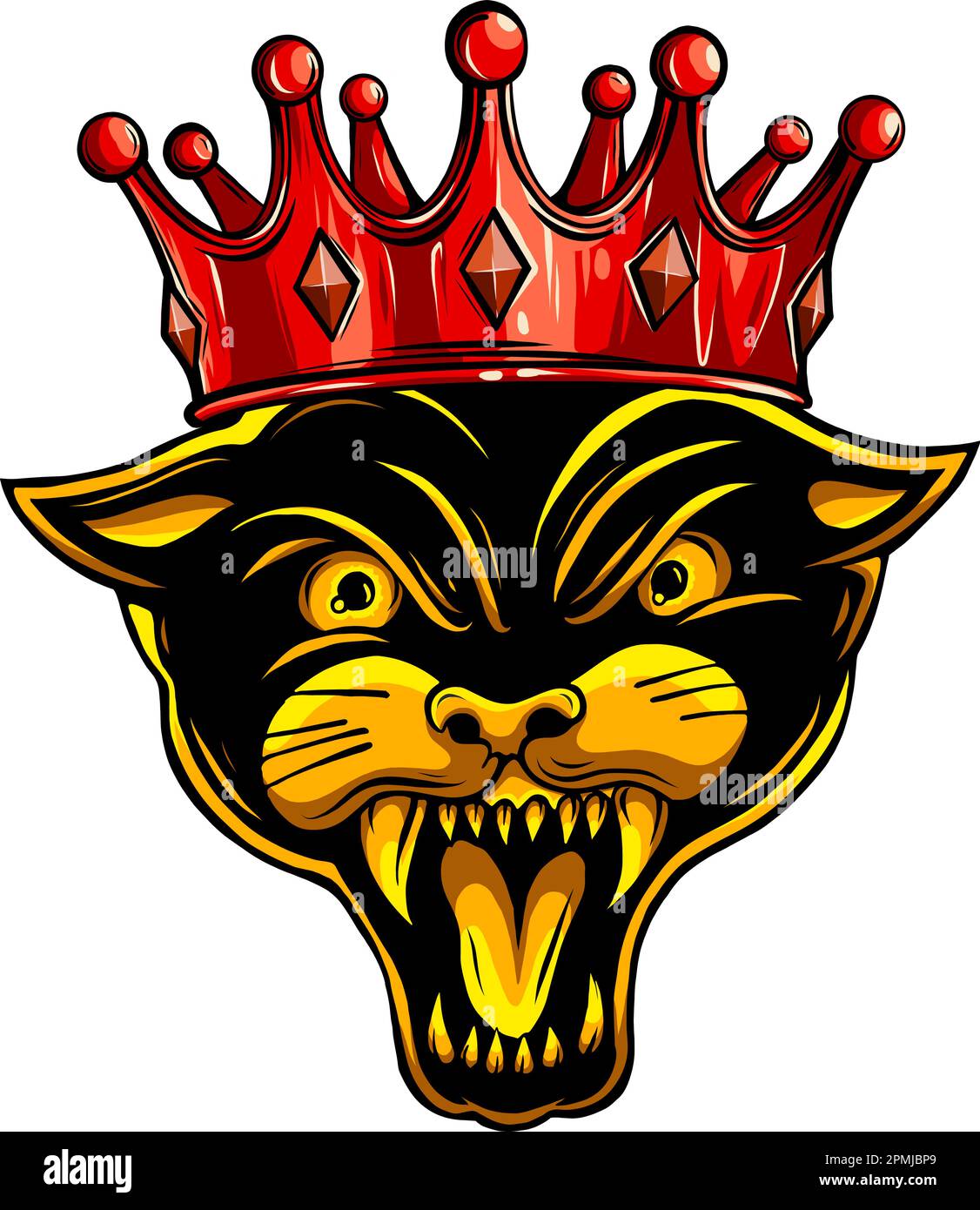 Cartoon Black Panther Head