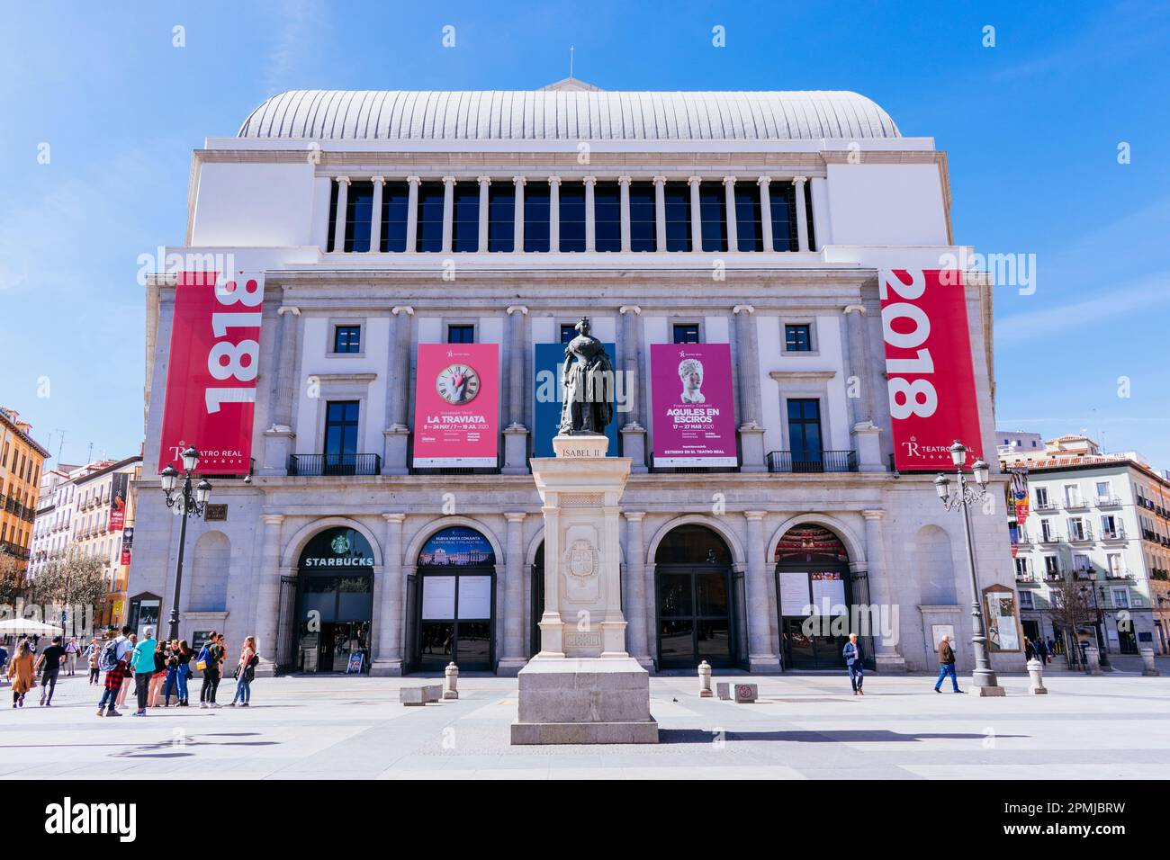 Facade of Teatro Real, Royal Theatre, or simply El Real. Is a major ...