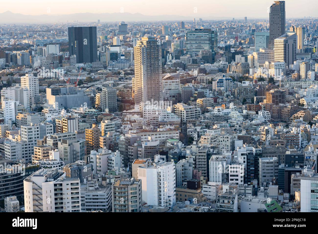 Tokyo, Japan. 9th Feb, 2023. The skyline urban cityscape at sunset ...