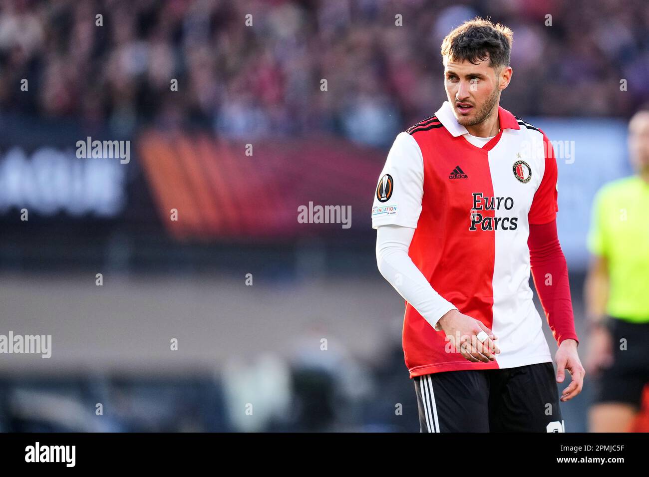 Rotterdam, Netherlands. April 13, 2023. Santiago Gimenez of Feyenoord ...