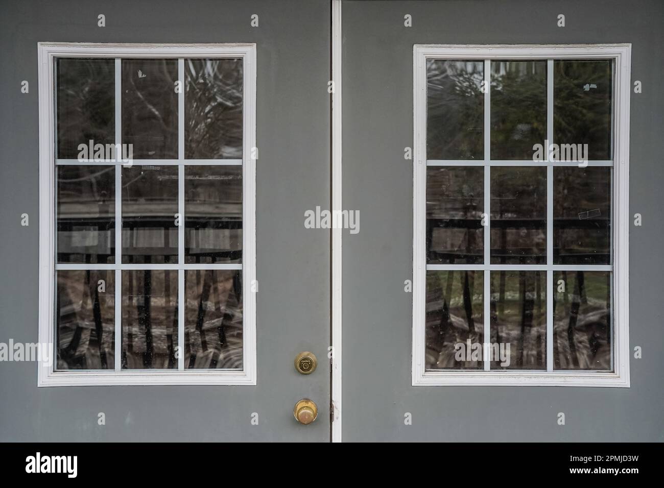 two doors with windows Stock Photo - Alamy