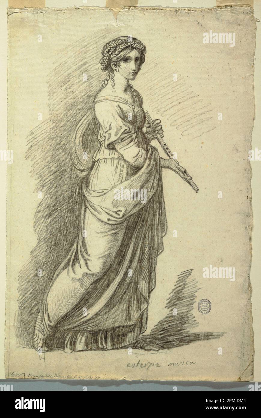 Drawing, Euterpe, Muse of Lyric Poetry; Designed by Felice Giani ...