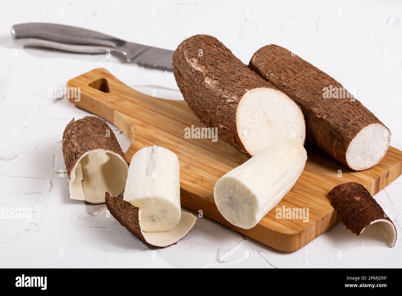Fresh Organic Cassava Root - Manioc Esculenta; On White Background ...