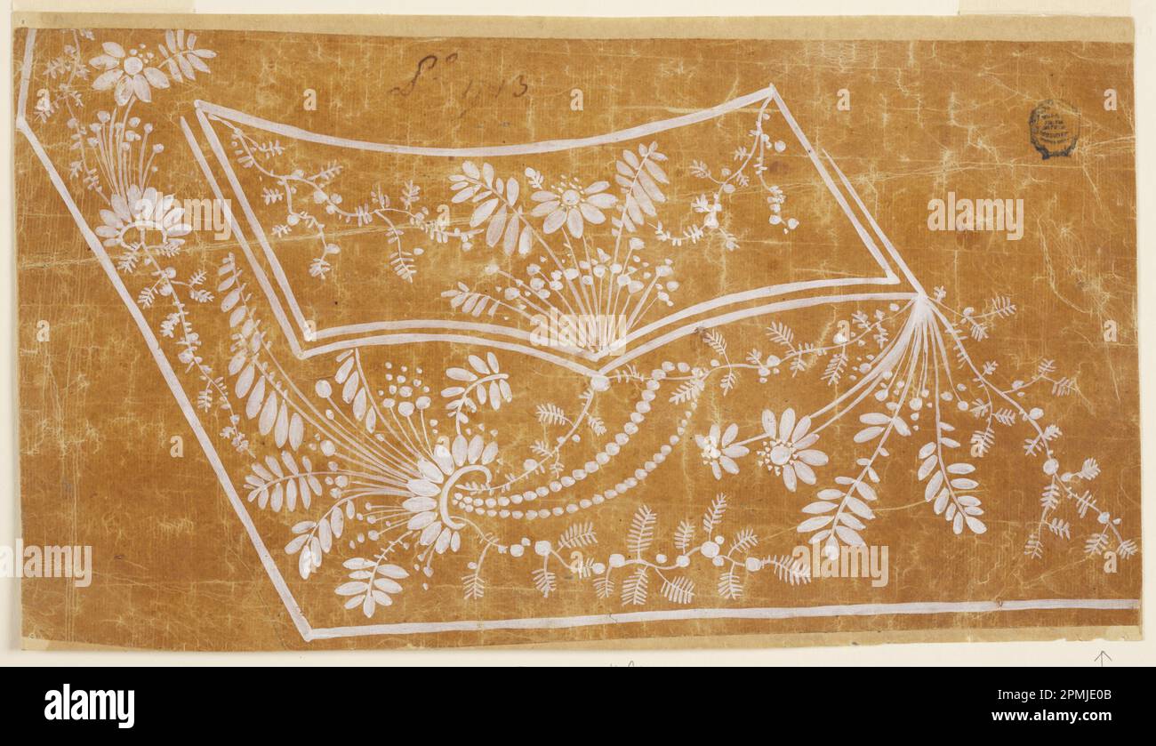 Drawing, Design for Embroidered Waistcoat, pattern 1713 of the Fabrique ...