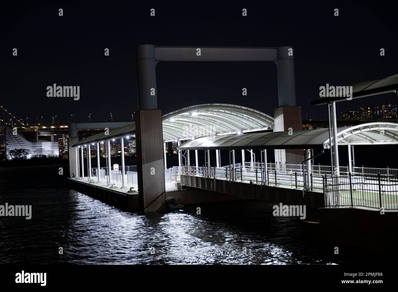Tokyo, Japan. 9th Feb, 2023. A ferry terminal in Tokyo Bay.Odaiba ...