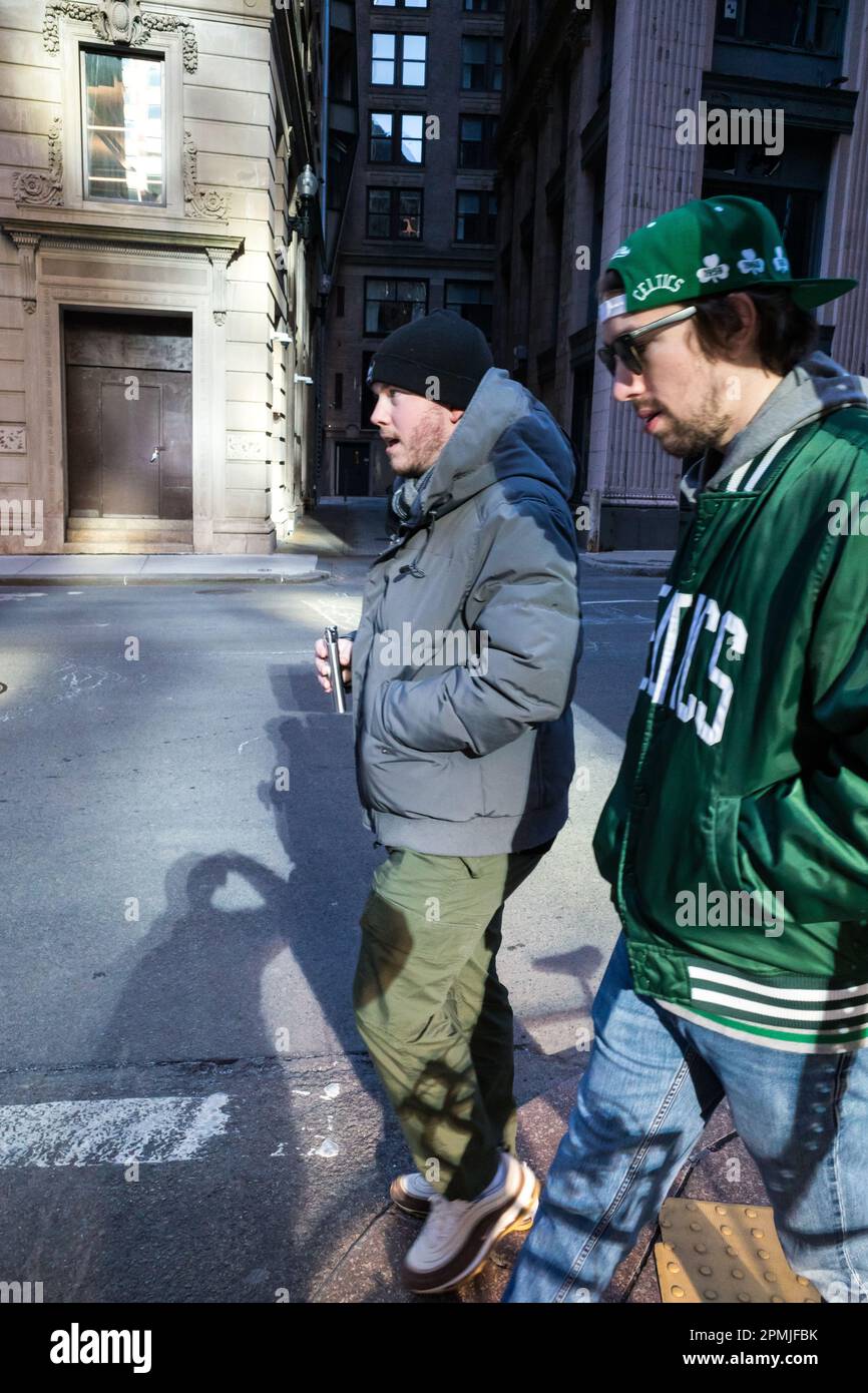 Boston, USA. 8 Mar, 2023. People in the downtown Boston core Stock ...