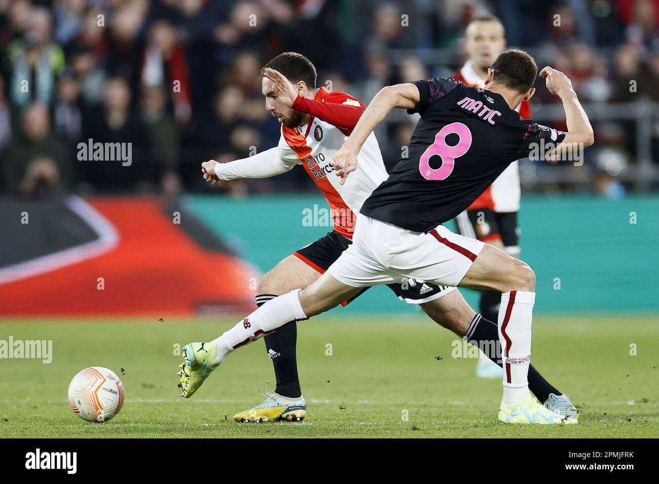 ROTTERDAM - (l-r) Orkun Kokcu of Feyenoord, Nemanja Matic of AS Roma during the UEFA Europa ...