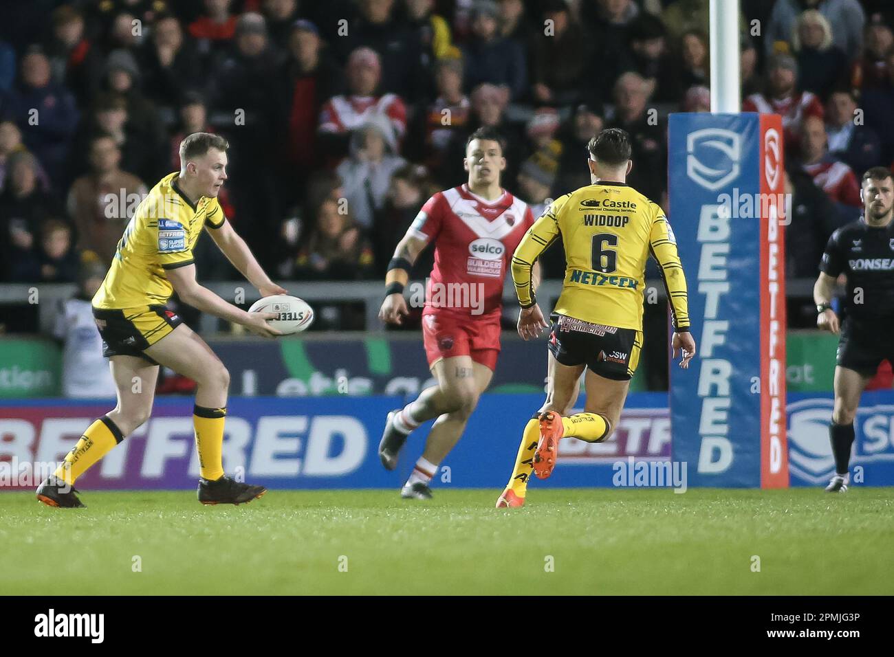 Manchester, UK. 13th Apr, 2023. Castleford Forward Sam Hall on Debut ...