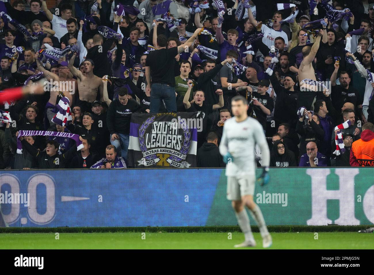 BRUSSELS - RSC Anderlecht supporters during the UEFA Conference League ...