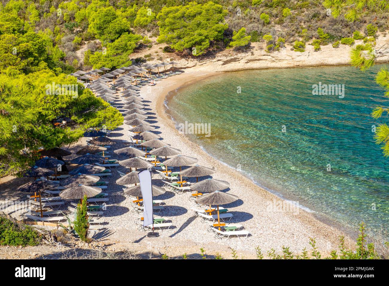 Amazing emerald water of small bay in Greek islands (Spetses) and ...