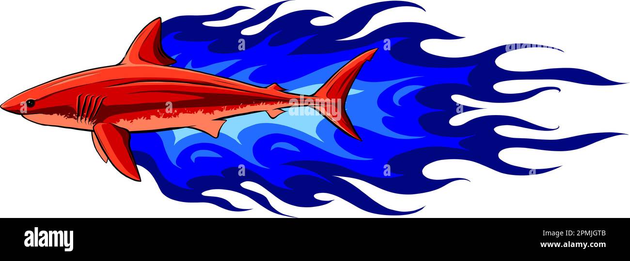 great white shark vector illustratio design on white background ...