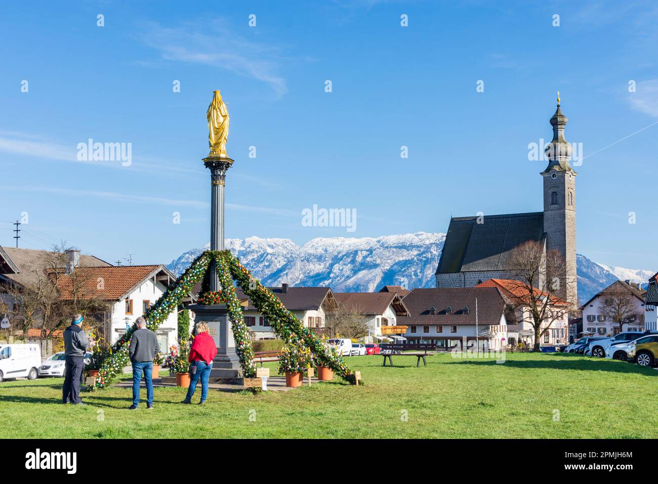 Anger: Osterbrunnen (Easter Well or Easter Fountain) at Marian Column ...
