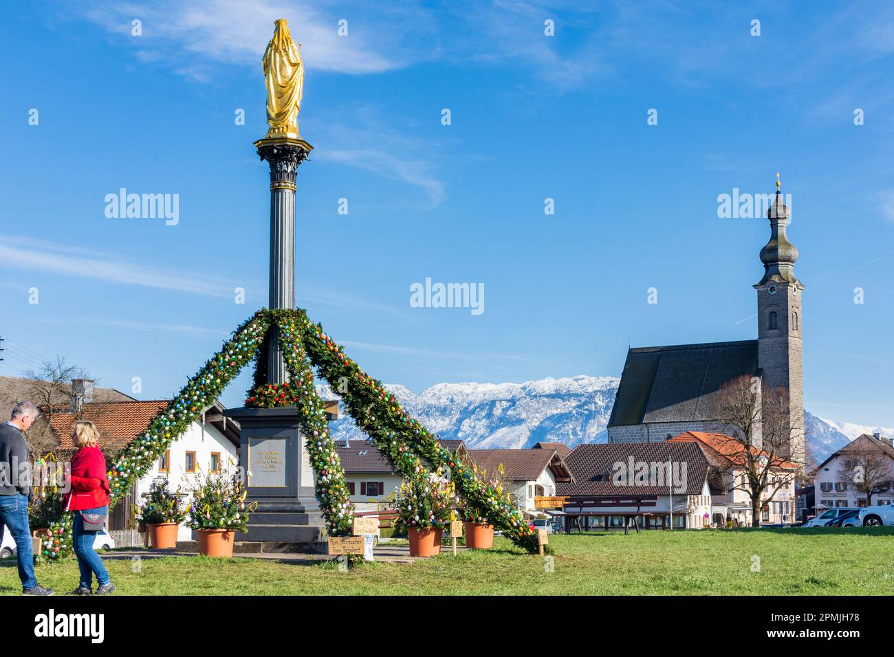 Anger: Osterbrunnen (Easter Well or Easter Fountain) at Marian Column ...